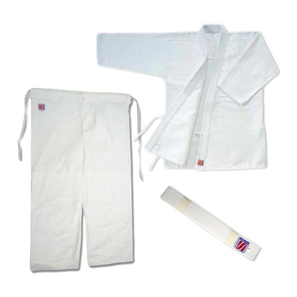 合気道 SWE 上着 下衣 合氣道 武術 九桜 クサクラ 上衣/晒刺子織り、ズボン/晒葛城生地の合気道衣です。サイズ：4号