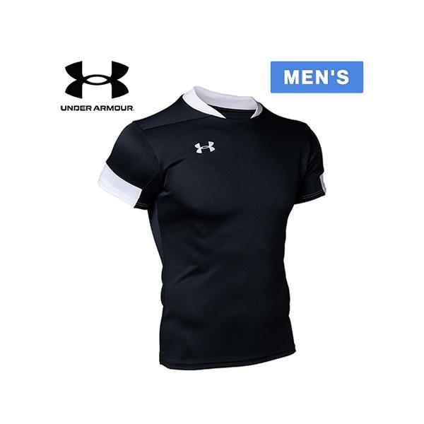 カラー：001：Black（ブラック） チーム ラグビー 半袖 トップス ラグビーウェア ラガーシャツ UA・高い柔軟性、速乾性、耐久性に優れたラグビー専用ジャージ。・水分コントロール：汗を素早く吸収、外部へ発散し、アスリートの身体を常にド...