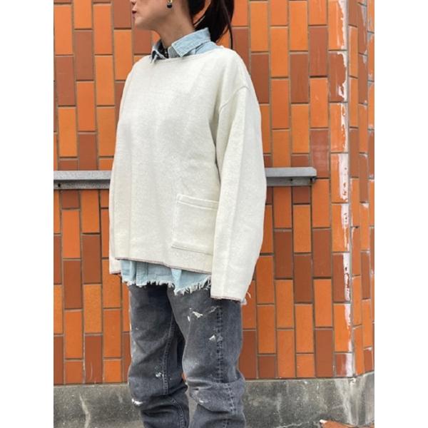 【発売日：2024年12月02日】着画像：身長167ｃｍ/サイズ1<生地>ウール38% ナイロン21% コットン41%ニットの裏にコットン天竺をボンディングしており、軽くて暖かいダブルフェイス素材を使用。<加工>未加...