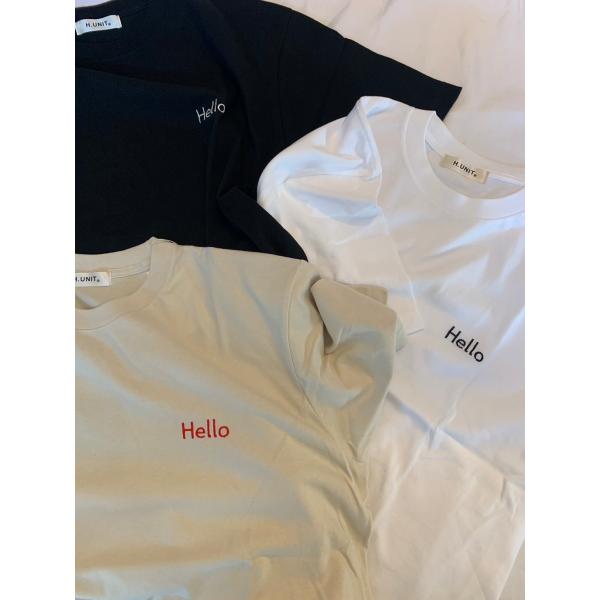 【発売日：2024年06月13日】Hello刺繍が程よいアクセントに身幅ゆったりとしたBIG Tシャツ。5.6oz Jerzey stitch cotton 100%サイズM 着丈69cm　身幅58cm　肩幅55cm　袖丈23cmサイズL　...