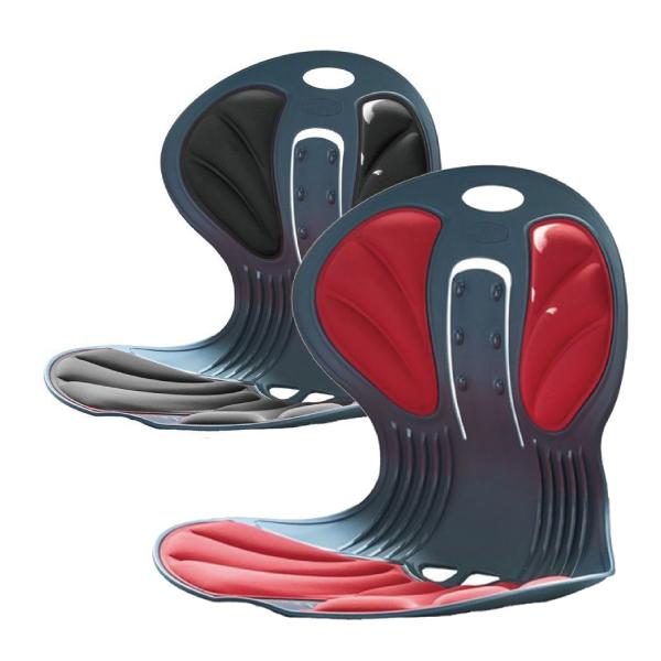 骨盤サポートで姿勢矯正！OAチェアでも座椅子でも！置くだけで使える。天使の椅子はレバーの原理を応用！高弾圧の背もたれが腰に密着し、座るだけで正しい姿勢をしっかりサポート。臀部と背中部にはクッション付きで長時間の着座も安心です。軽いので移動も...