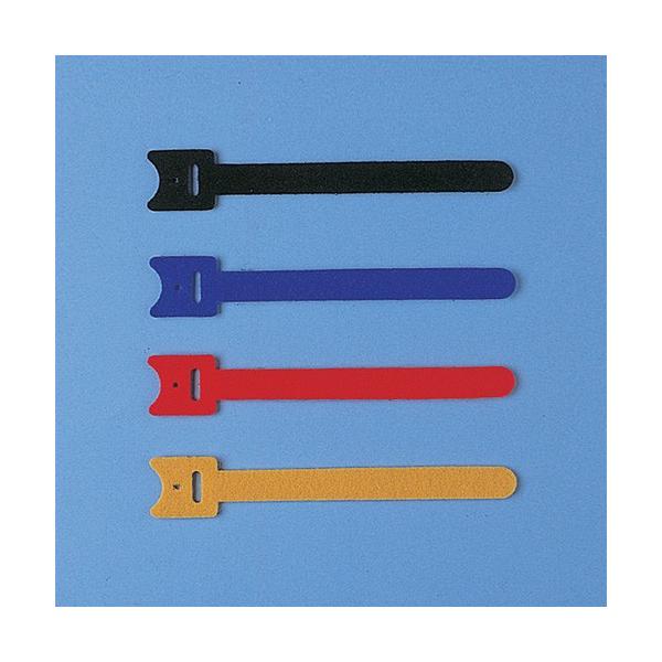 表裏がくっつく面ファスナー。巻くだけでケーブルを結束。ブラック・ブルー・レッド・イエロー・各1本入り。