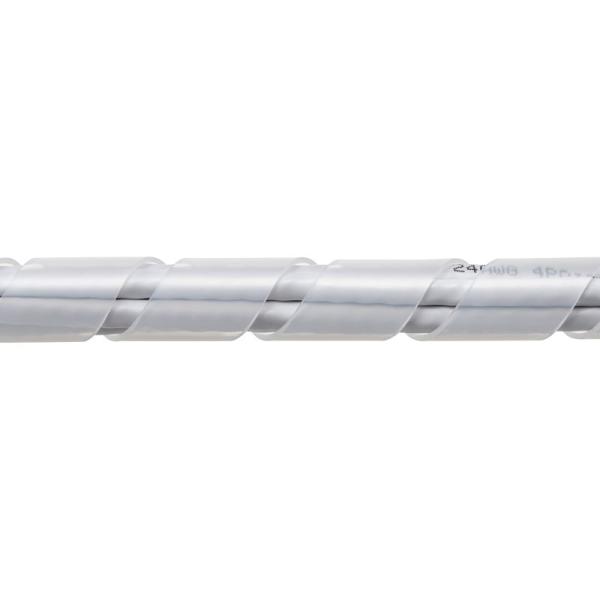 巻き付けるだけで、ケーブルすっきり。スパイラルタイプのケーブルタイ。内寸15mm・長さ5m、ホワイト。■カラー：ホワイト■サイズ：W19×D19×H5000mm■重量：210g■材質：ポリエチレン■長さ：5m■直径：外寸/19mm、内寸/1...