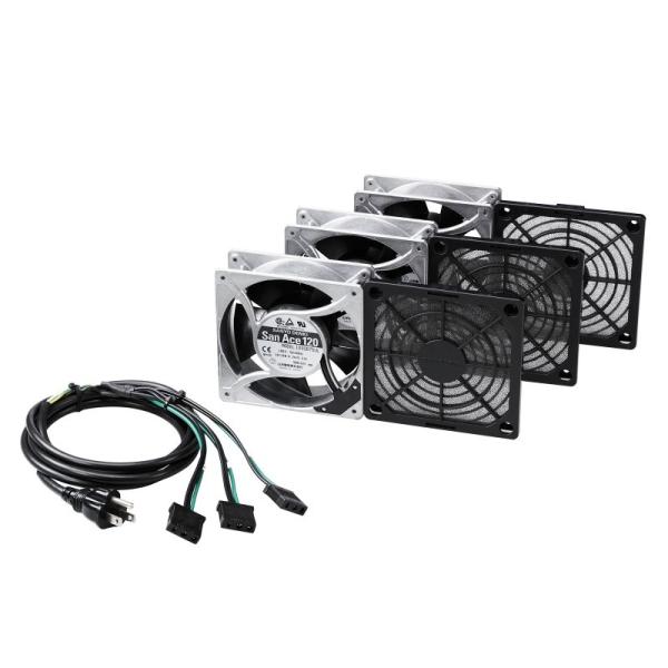 サーバーラック用の放熱ファン・高速タイプ・3個セット。※代引不可、個人様宅への配送および土日祝日配送不可・時間指定不可■サイズ：W120×D120×H38mm（1個あたり）■重量：550g（1個あたり/ファンのみ）■梱包：1個口/175×4...
