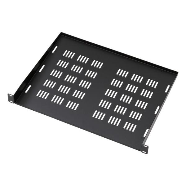 EIA用スリット付棚板。1Uタイプ・ブラック。※こちらの商品は1Uタイプです。仕様ちがいの2Uタイプは別ページからご購入いただけます。※代引不可、個人様宅への配送および土日祝日配送不可・時間指定不可