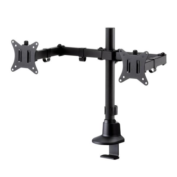 薄型クランプ採用のシングルモニターアーム。わずか奥行き38mmの薄型クランプ。左右2画面で耐荷重9kgまで設置可能。32インチまで対応したディスプレイアーム。ブラック。＜関連キーワード＞モニターアーム デュアル ロングアーム 薄型ショートク...