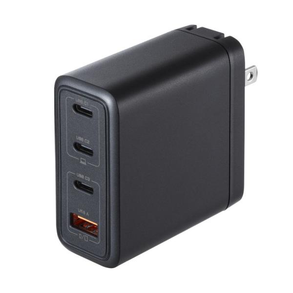 【訳あり新品】※外装パッケージにキズ、汚れがありますが商品は新品です。USB Power Delivery規格の最大100W出力に対応し、USB-Cを3ポート、USB-Aを1ポート搭載したマルチポート仕様のUSB充電器。次世代半導体GaN(...