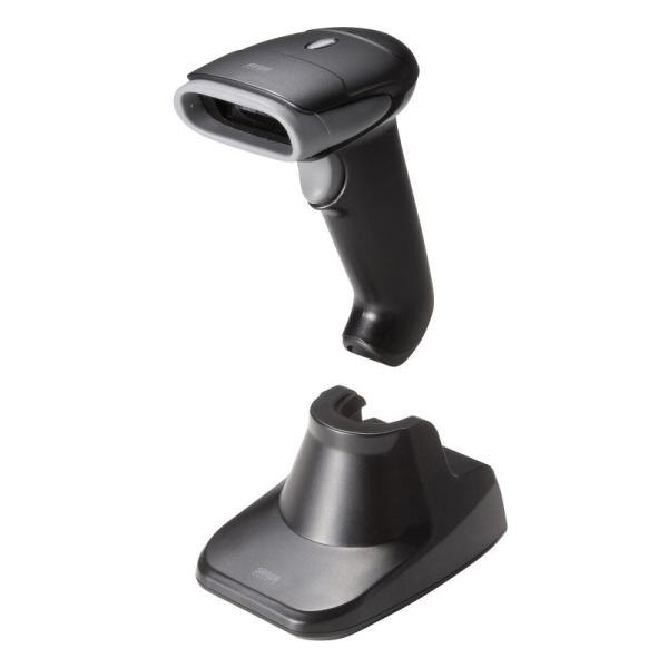 【訳あり新品】※外装パッケージにキズ、汚れがありますが商品は新品です。Bluetooth、2.4GHz、有線と3つの接続方式に対応し、多様な環境で使用可能なバーコードスキャナー。振動機能と充電クレードルで快適な運用をサポート。日本語QR対応...