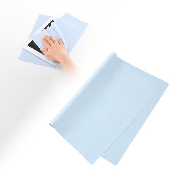 【訳あり新品】※外装パッケージにキズ、汚れがありますが商品は新品です。タブレットPC、液晶ディスプレイに最適。しつこい汚れもサッとひと拭き！マイクロファイバー素材クロス。ブルー。Ｌサイズ▼詳しい情報は下記をご覧ください。