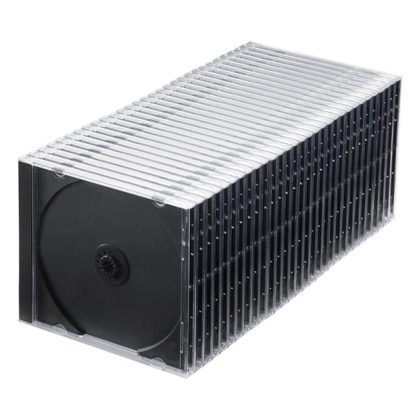 【訳あり新品】※外装パッケージにキズ、汚れがありますが商品は新品です。ブルーレイメディア・DVD・CDを1枚収納できる厚さ10mmの一般的な音楽用CDケース。30枚セット・ブラック。FCD-PN30BKN サンワサプライ＜関連キーワード＞C...