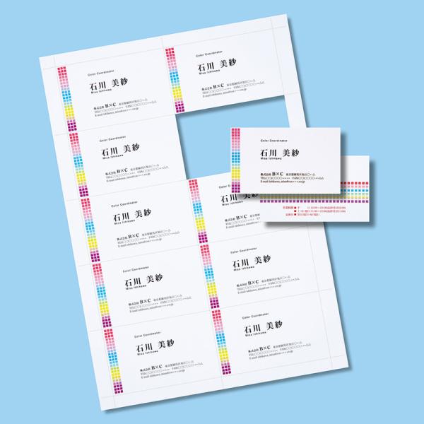 【訳あり新品】※外装パッケージにキズ、汚れがありますが商品は新品です。折り曲げるだけで切り離せるマイクロミシンカットタイプの名刺。プリンタを選ばず使えるマルチタイプ。使いやすい標準の厚さで、文字やイラスト中心の印刷に最適。20シート・200...