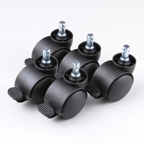 【訳あり新品】※外装パッケージにキズ、汚れがありますが商品は新品です。チェアの転がりを防止する手動ストッパー付きキャスター。▼詳しい情報は下記をご覧ください。