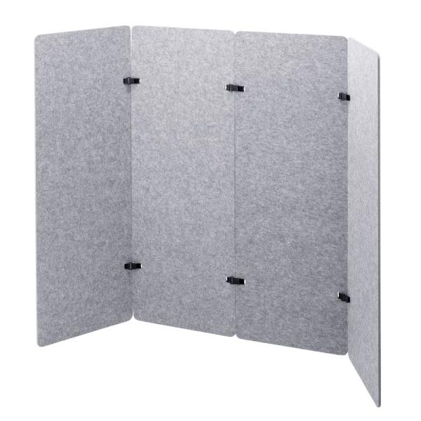 【訳あり新品】※外装パッケージにキズ、汚れがありますが商品は新品です。吸音効果のあるパネルで簡易的な個人ブースが作れる。＜関連キーワード＞SPT-PB003GY パーティションブース W600×4 ▼詳しい情報は下記をご覧ください。