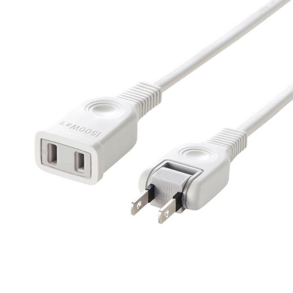 【訳あり新品】※外装パッケージにキズ、汚れがありますが商品は新品です。タップや機器の電源延長に便利なコード。トラッキング火災防止絶縁キャップ付きスイングプラグ採用。2P・5m。TAP-EX2105 サンワサプライ