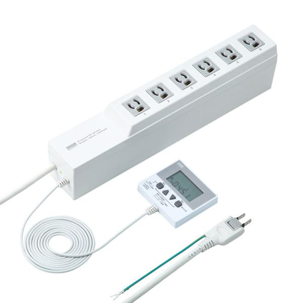 【訳あり新品】※外装パッケージにキズ、汚れがありますが商品は新品です。差込口ごとにタイマー設定が可能なタイマーパネル付きの電源タップ。6個口・3m。＜関連キーワード＞電源タップ タイマー付き 3P 6個口 3m トラッキング防止▼詳しい情報...