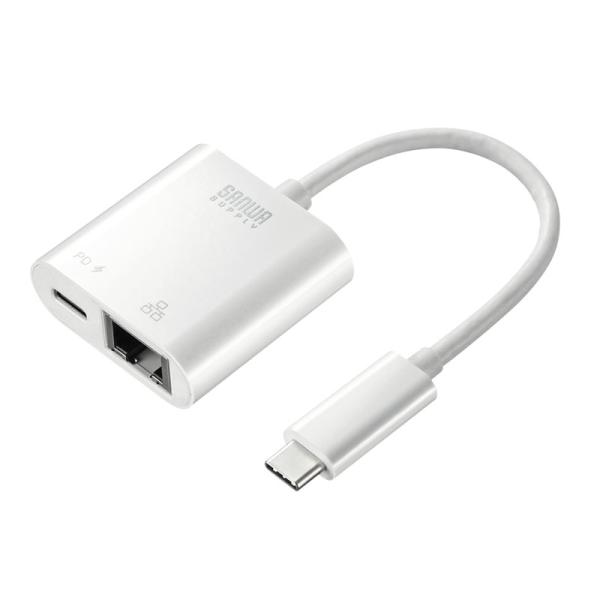 【訳あり新品】※外装パッケージにキズ、汚れがありますが商品は新品です。USB Type-Cポートをギガビット対応LANポートに変換できるUSB3.2 Type-C-LAN変換アダプタ。PD給電対応でパソコンを充電しながら高速ネットワーク通信...