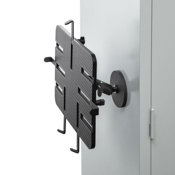 【訳あり新品】※外装パッケージにキズ、汚れがありますが商品は新品です。スチール製ラックや工事車両などに取り付けできる強力マグネット式タブレットホルダー。9.7〜13インチまで対応。＜関連キーワード＞タブレットホルダー マグネットホルダー 壁...