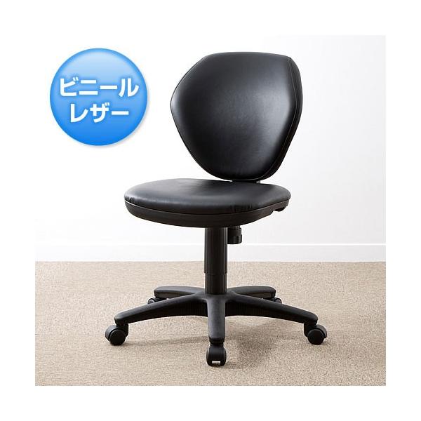 ビニールレザーでお手入れ簡単！いつも清潔さを保て、オフィスや来客用に最適！お尻への負担が少ないクッション厚バツグンのオフィスチェア。ブラック。※こちらの商品はブラックです。色違いのブルーは別ページからご購入いただけます。※布生地タイプは別ペ...