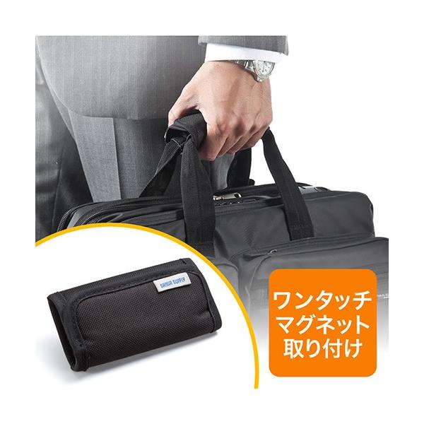 バッグの2つの持ち手をマグネットで素早く1つにまとめられる、バッグ用のハンドルグリップ。クッション内蔵でバッグを持ちやすし、手が痛くなりにくく手や腕の負担を軽減。＜関連キーワード＞200-BELT011 サンワサプライ▼詳しい情報は下記をご...