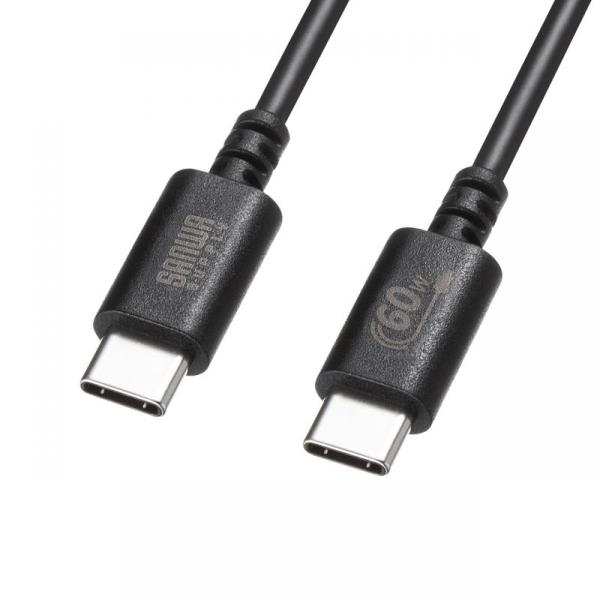 最大PD60W対応のType-Cケーブル。USB-IFに認証されており、USB2.0規格です。最大480Mbpsでの通信が可能。■カラー：ブラック■ケーブル長：0.5m■ケーブル径：Φ3.2mm■コネクタ形状：USB2.0 Type-Cコネ...