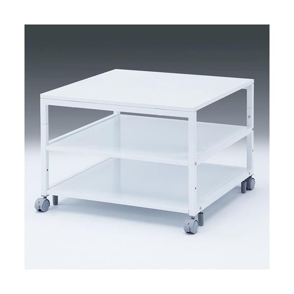 高さ500・520mmの2段階で変更できるスチール製プリンタスタンド。幅700×奥行き700×高さ500mm。▼詳しい情報は下記をご覧ください。