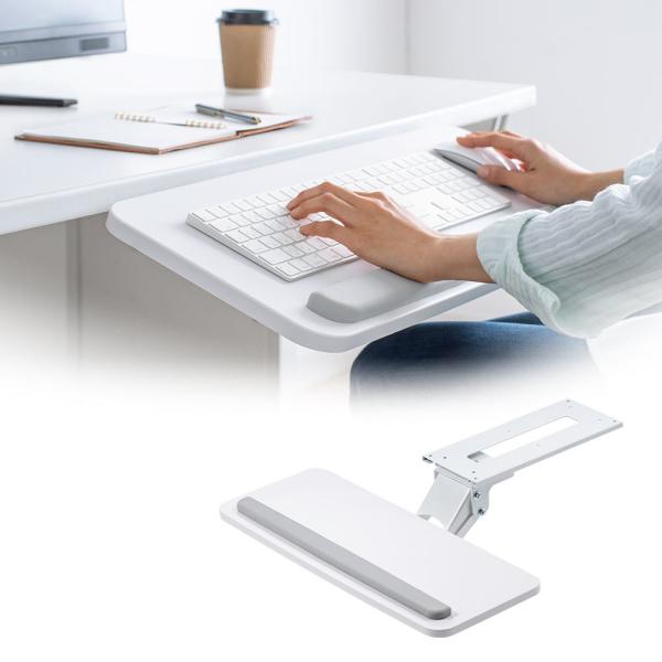【アウトレット理由】※パッケージ不良（開封・潰れ・汚れなど）高さ・角度の調整、前後のスライド、回転が可能なキーボードスライダーです。デスクと高さを合わせて、天板の拡張にも使えます。＜関連キーワード＞キーボードスライダー 後付け 角度調整 傾...