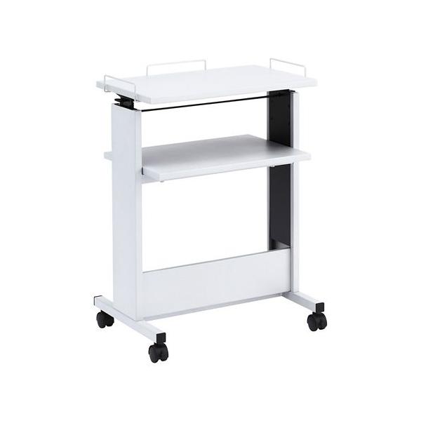 シンプルで使いやすいプロジェクター台、天板の上下調節が可能。シルバー。＜仕様＞■カラー：シルバー※マット調で白系のシルバーです。■サイズ：W512×D380×H707〜859mm※天板の高さは680〜832mmです。■重量：11.5kg■材...