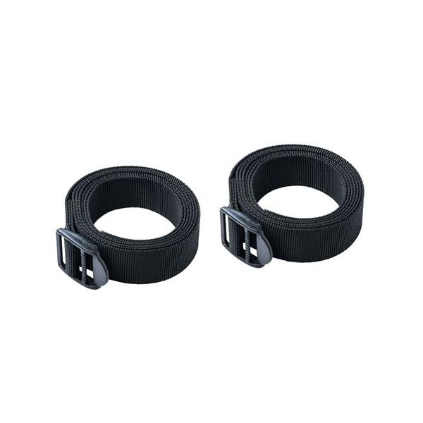 棚板などに置いた機器を固定するベルト。長さ調節が可能。（1.5m 2本セット）