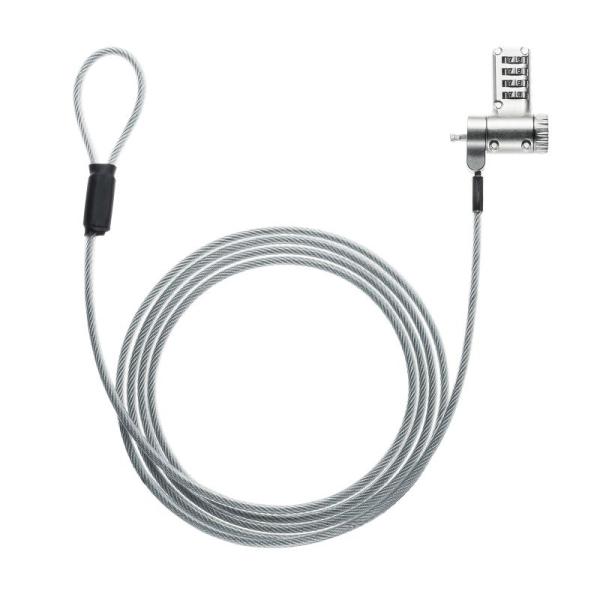 3種のセキュリティスロットに対応。4桁ダイヤル錠タイプのセキュリティワイヤー。■サイズ：シリンダサイズ（直径）/約18mm（ダイヤル部含め48.5mm）ワイヤー長/2mワイヤー直径/4.4mm■重量：約158g■対応スロットサイズ：3×7m...