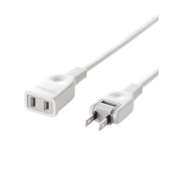 タップや機器の電源延長に便利なコード。トラッキング火災防止絶縁キャップ付きスイングプラグ採用。2P・5m。