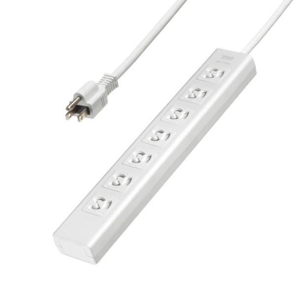 3P抜け止め7個口、マグネット、シャッター付き、雷ガード付き。3m。■定格容量：15A・125V（合計1500Wまで）■PSE適合規格：あり■差し込み口形状：3P■プラグ形状：3P■プラグ仕様：平行型■差込口タイプ：抜け止めタイプ■差込口間...