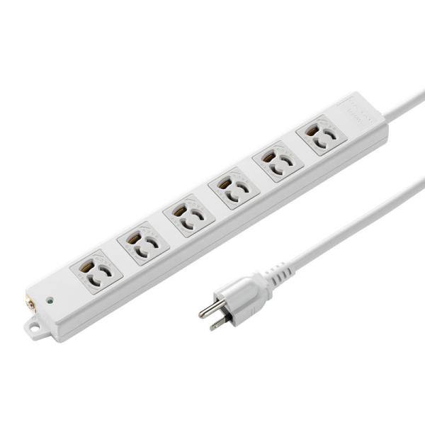 3ピン抜け止めマグネット・6個口・1m。<関連キーワード>延長コード　電源タップ　コンセントタップ　アース付き 3ピン抜け止め 6個口 1m TAP-KS6-1 サンワサプライ