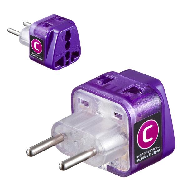 世界の特殊な電源プラグ形状に変換できる変換アダプタ。Cタイプ。TR-AD14 サンワサプライ▼詳しい情報は下記をご覧ください。