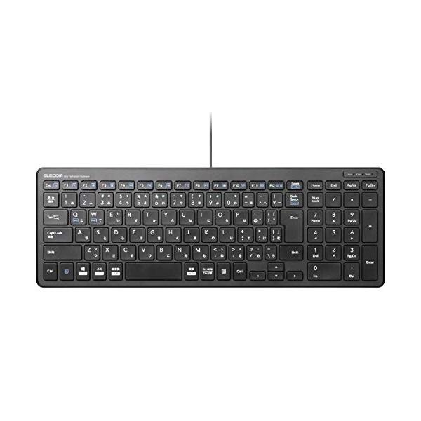 テンキー付きブラック/-/TK-FCP097BK・パッケージ個数:1・一枚板のように美しい最薄部6.5mmの有線薄型コンパクトキーボードです。・キータイプには、ノートパソコンのキーボードと同じ、軽い力で打鍵できる「パンタグラフ方式」を採用し...