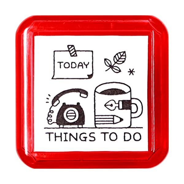 ブラック/THINGS TO DO/eric-stamp-06・Color:ブラックSize:THINGS TO DO・パッケージ個数:1・【印面サイズ】21×21mm・【スタンプ柄】THINGS TO DO・【仕様】浸透印タイプ(スタンプ...