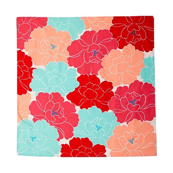 牡丹 レッド/50×50cm/20552-105・PatternName:02.ボタン/レッド・パッケージ個数:1・【サイズ】約50×50cmのお弁当包み、ギフトラッピングなどにちょうど良いサイズです。・【おすすめシーン】 毎日のお弁当包み...