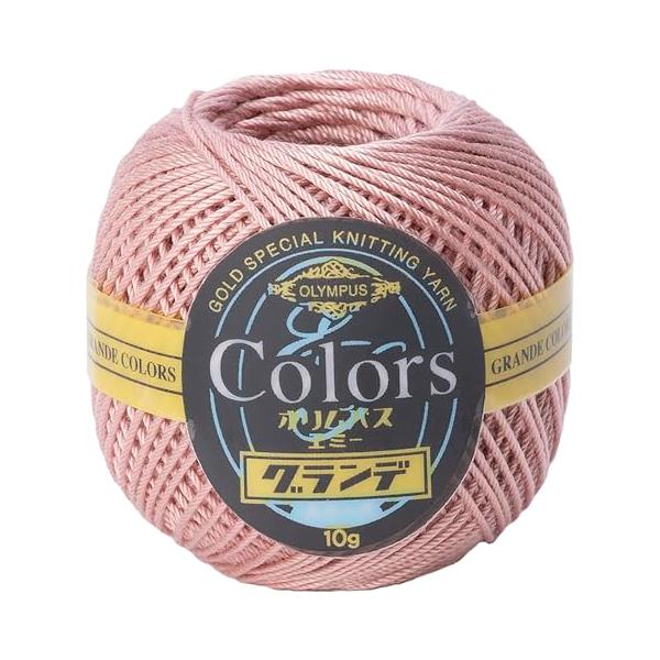 COL.141ピーチブロッサム/44メートル/141・Size:44メートルStyle:COL.141・素材:綿100%・使用針:レース針0号~かぎ針2/0号・仕立:約10ｇ約44m・滑りがよく編みやすい、シルクのような光沢があり最高級エジ...