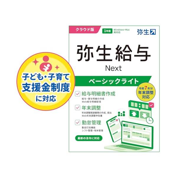 PlatformForDisplay:パッケージコード版Edition:ベーシックライト・パッケージ個数:1・【初心者に最適】給与、賞与支払いに必要な作業をわかりやすく「やることリスト」にして、チェックをしながら進められるのでミスなく作業が...