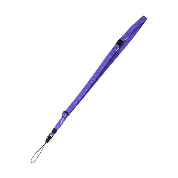 ネックストラップパープル/長さ:約45cm〜60cm/LP-NS06PP・パッケージ個数:1・耐荷重量:300g・材質:ポリエステル+PC・長さ:[最長]約60cm/[最短]約45cm・質量:約12g