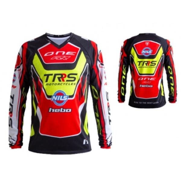 TRRSファクトリーライダー着用モデル通気性に優れたポリエステルと速乾素材ライクラを使用。サイズ：S、M、L、XL