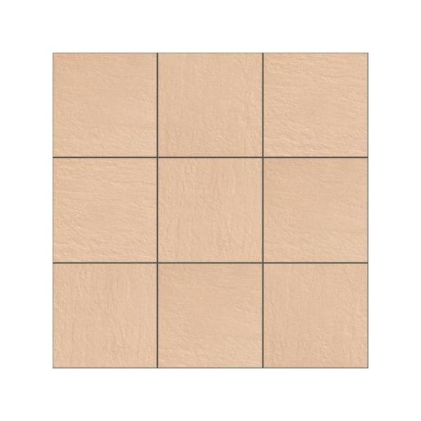 やわらかなライムストーンの質感を持ち、床タイル定番形状を揃えたパターン張りも可能なお値打ち感のある床タイルです。