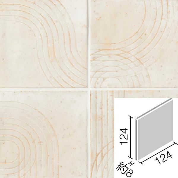 石庭のほうき目をイメージした流れ模様としっとりとした釉薬の質感が和を感じさせるタイルです。小さめの形状で住宅キッチンや洗面空間にもお薦めです。