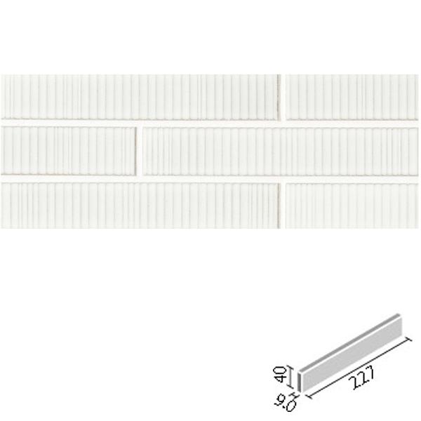 釉薬の豊かな表情を生かす2種類のレリーフと2形状のフラットタイルで多様な組合せが楽しめるシリーズです。品番：DTL-40B/YGE-1B目地共寸法：232×45mm実寸法：227×40mm厚さ：9.0mmあたり枚数：98.7枚/m2