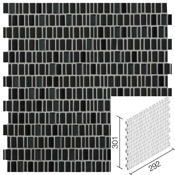 丸みを帯びた小さな形状を4種類ミックスしたランダムな目地通りが印象的なシリーズです。同じ色調で異なる質感のガラスモザイクの組み合わせにより、穏やかな印象に仕上がります。