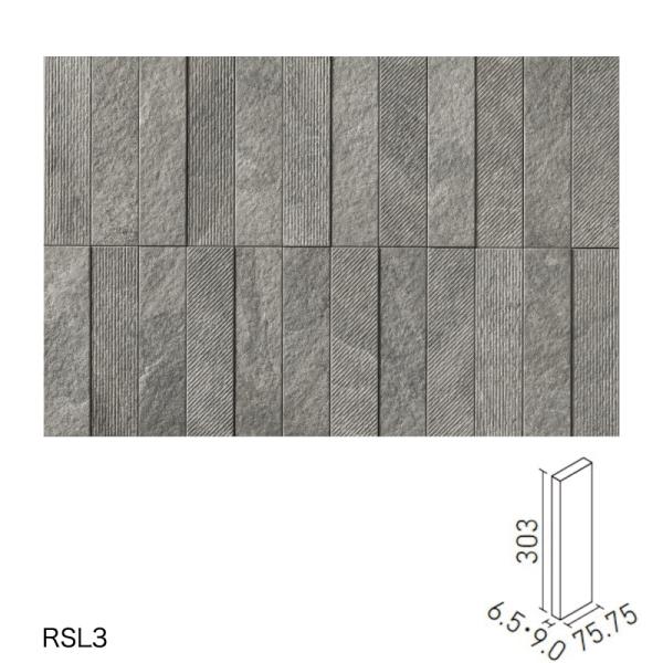 職人の手業を感じさせる深いリブと石の割り肌の質感を再現した3種のレリーフが織りなす陰影が大きな存在感を放ち、玄関やニッチなどの小面積の壁面をより印象深く仕上げます。モダンで洗練されたインテリアに溶け込む力強いスレートの質感が空間に自然の豊か...
