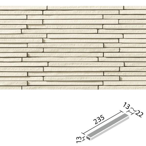 石を積んだ印象に仕上がるタイルです。太陽の下で部分的に光る釉薬と、厚み差で生まれる影のコントラストが絶妙です。