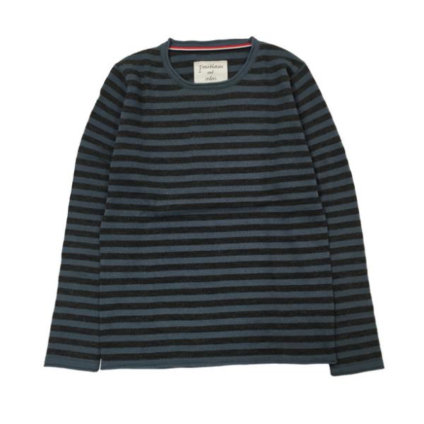 2211F-118 メンズ NANO UNIVERSE ナノユニバース ブルー ニットセーター III ボーダーEnterblature and orders【送料一律！800円】