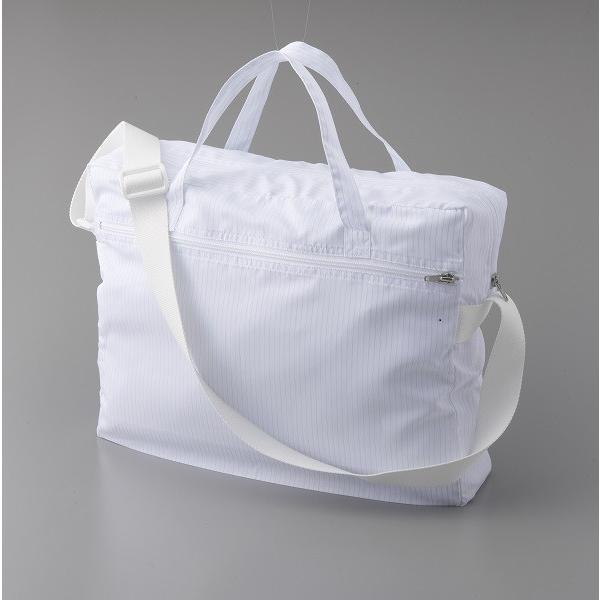 ウェア・シューズ・頭部保護具などをゆったり収納できる立体大型バッグです。クリーンスーツとシューズを別々に収納可能です。防塵衣素材で作られており、クリーンルームへの持ち運びにも適しています。導電繊維「ベルトロン」を織り込んでおり、帯電防止にも...