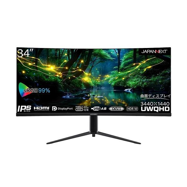 ＜スペック＞●パネル種類:IPS系●サイズ:34インチ(曲率 R3800)●バックライト: E-LED●輝度: 300cd/m2●コントラスト比:1000対1●リフレッシュレート:60Hz●コントラスト（DCR):YES●画素ピッチ:約0....