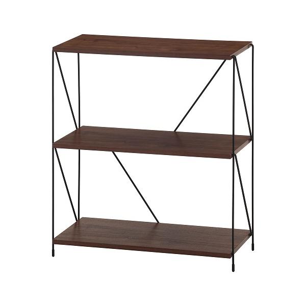 カラー: ミドルブラウン全体：幅620 × 奥行310 × 高さ712耐荷重(棚板1枚)：10kg棚板厚：15mm■構造部材：金属（鋼）　■表面材：プリント紙化粧パーティクルボード